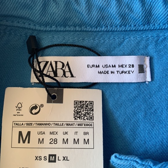 Zara | Jackets & Coats | Zara Solid Bright Blue Jean Jacket Nwt ...